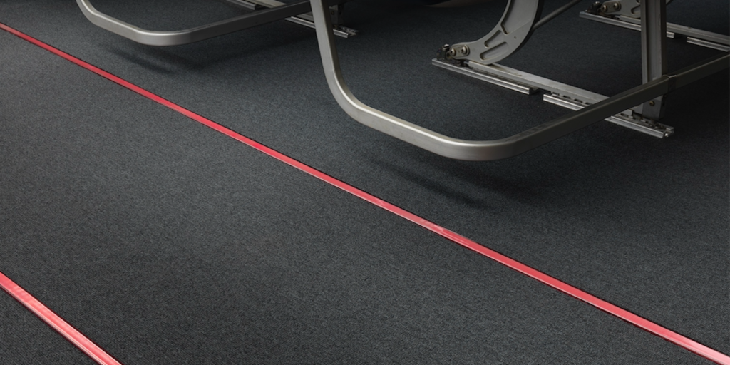 First red-glowing floor path system launched - Aircraft Interiors ...