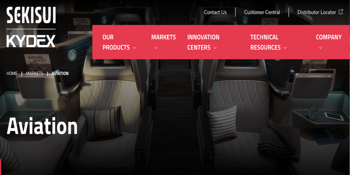 Sekisui Kydex redesigns website - Aircraft Interiors International